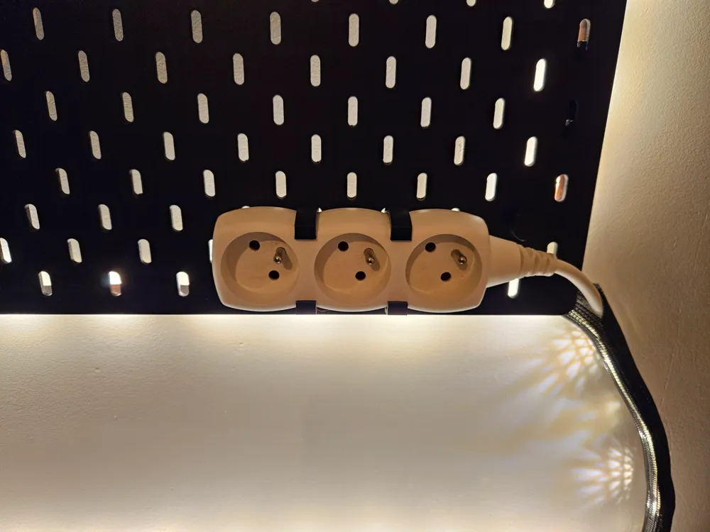 Ikea Skadis brackets for Koppla 3-way socket by KDV 3D - MakerWorld