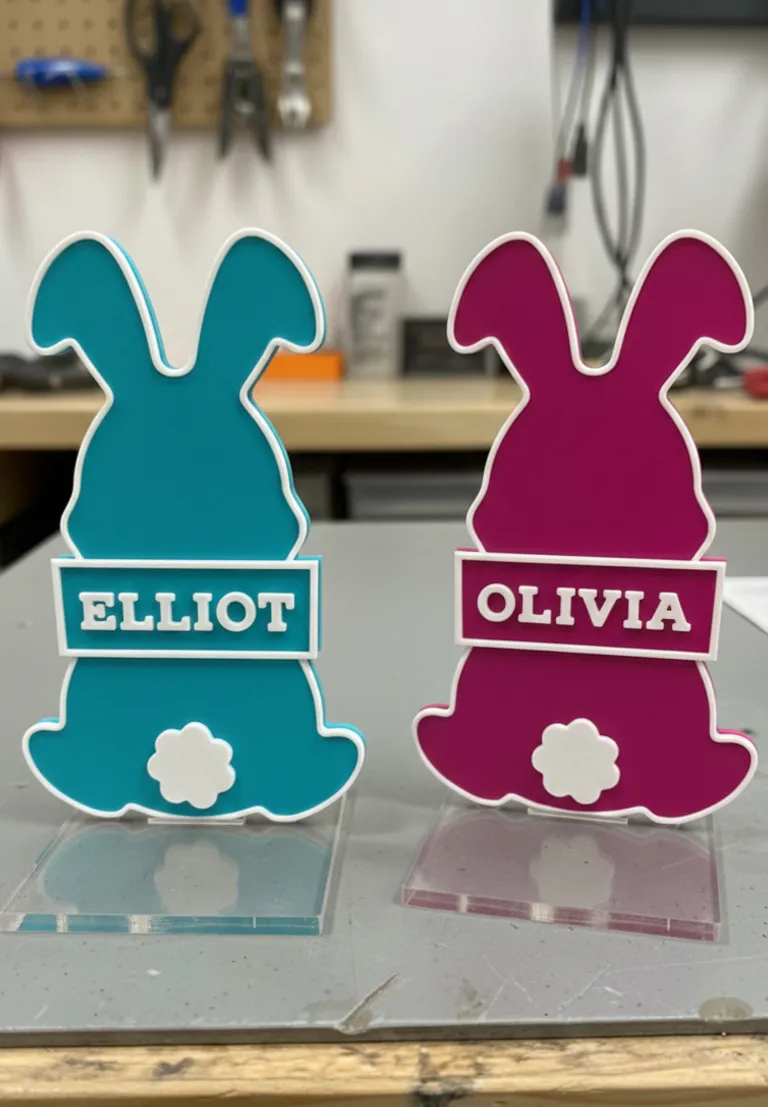Customizable Easter Bunny Name Plate / Door Sign - Free 3D Print Model ...
