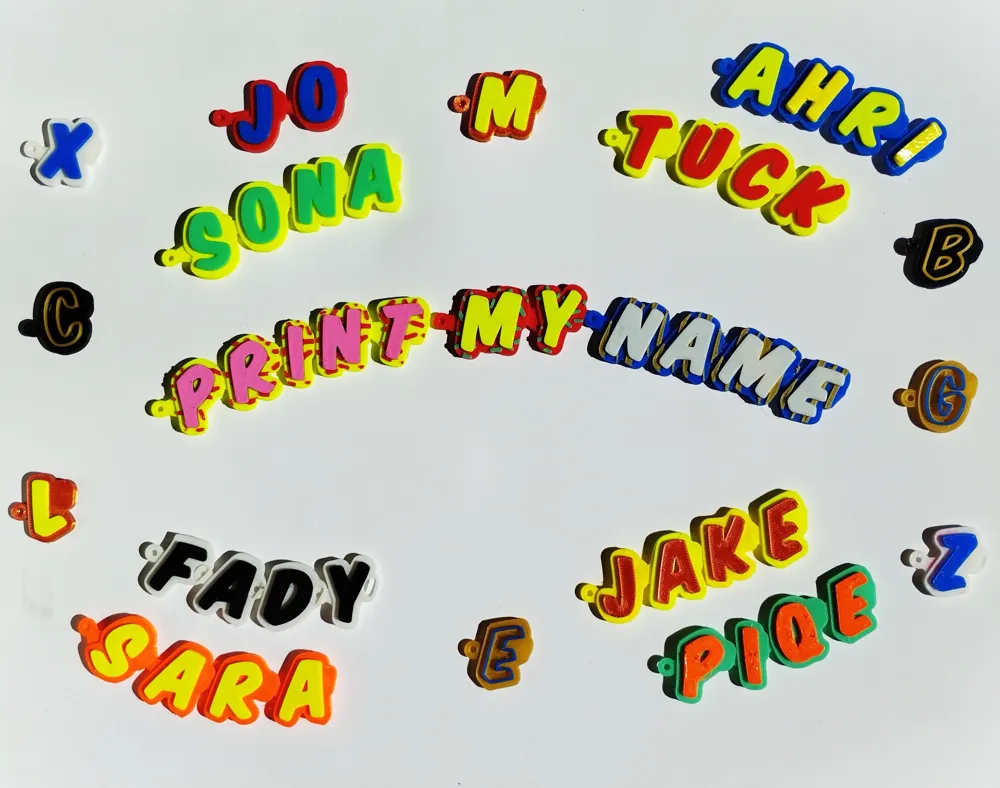 Letters (flexible and fix) chain - brick - names by FADY - MakerWorld
