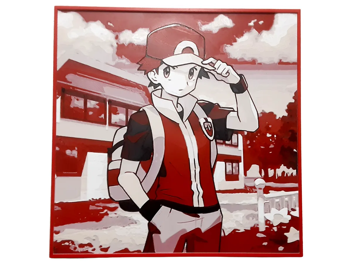 Pokemon Trainer Red Hueforge Ash Ketchum Nintendo - Free 3D Print Model ...