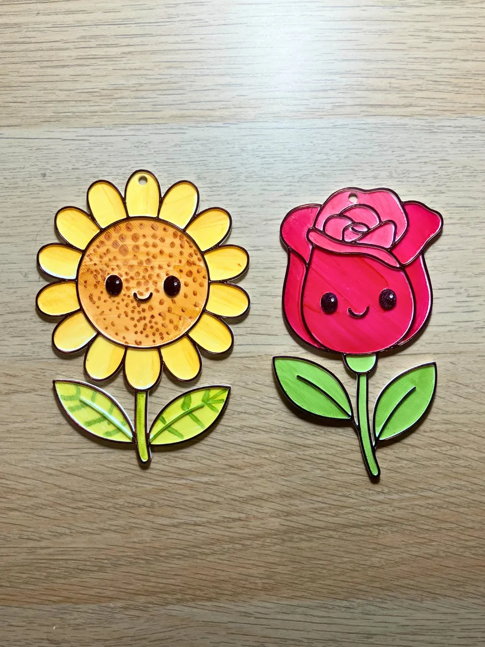 Flower Friends Colouring - Sunflower, Rose & Tulip - Free 3D Print ...