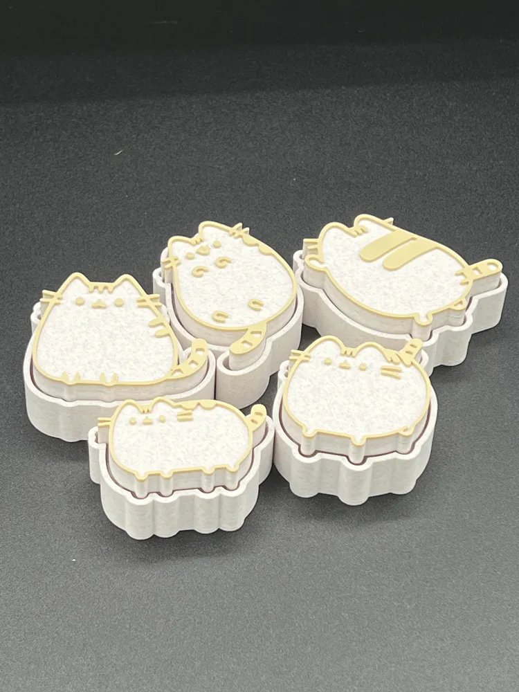 Pusheen Cat Fidget Clickers (5 Designs) - Free 3D Print Model - MakerWorld