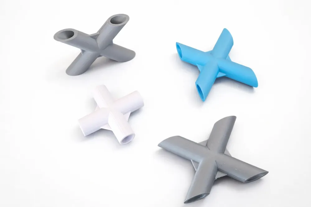 Customizable 4-Way Connector – Fixed 90° (Cross) - Free 3D Print Model ...