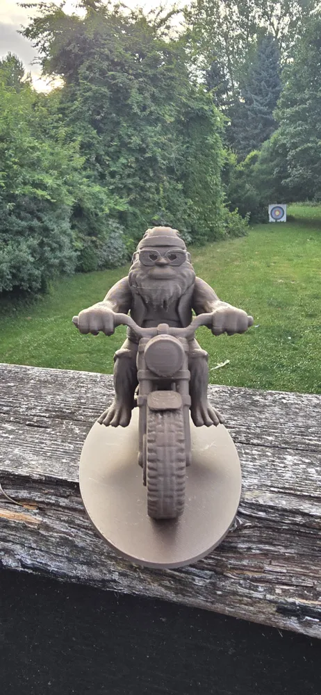 Sasquatch riding motorcycle - Free 3D Print Model - MakerWorld