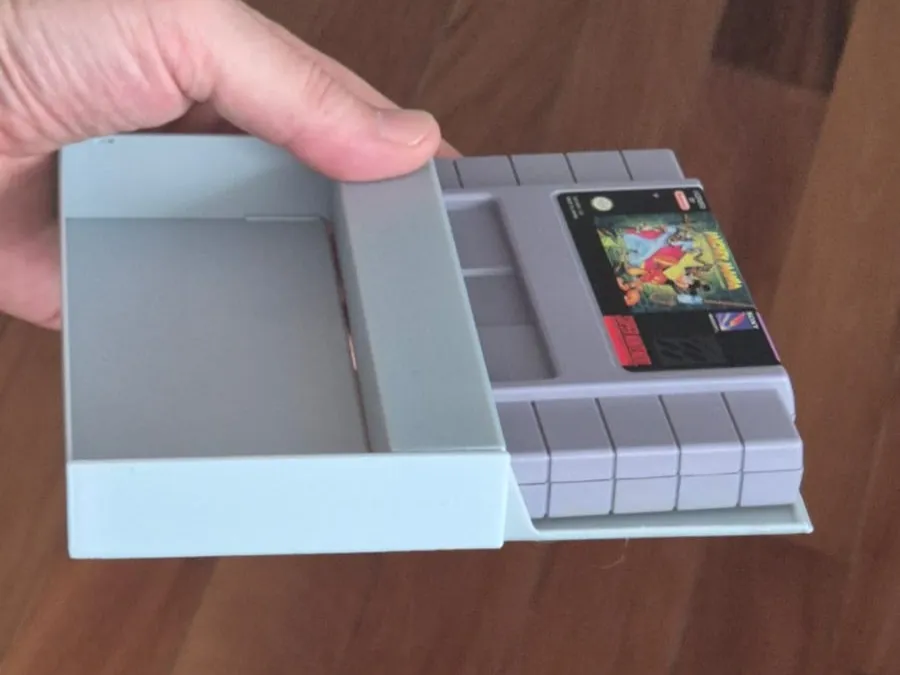 Dust cover hinged k7 box for SNES cartridges - Free 3D Print Model ...