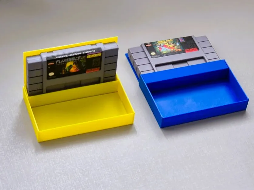 Dust cover hinged k7 box for SNES cartridges - Free 3D Print Model ...