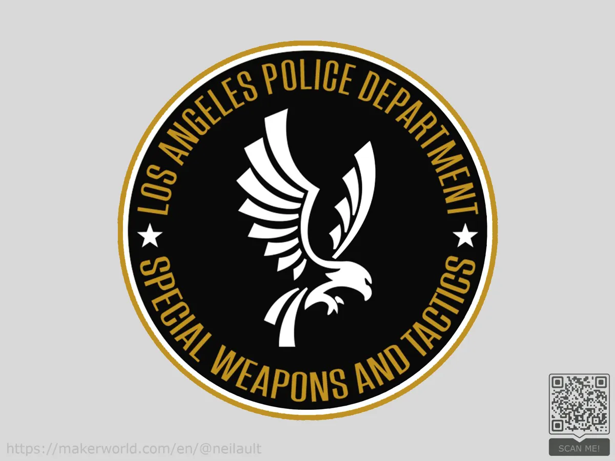 LAPD SWAT 杯垫 来自 neilault MakerWorld：免费下载 3D 模型
