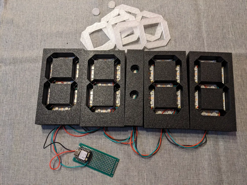7-Segment LED Clock with WS2812B and ESP32 - Free 3D Print Model ...