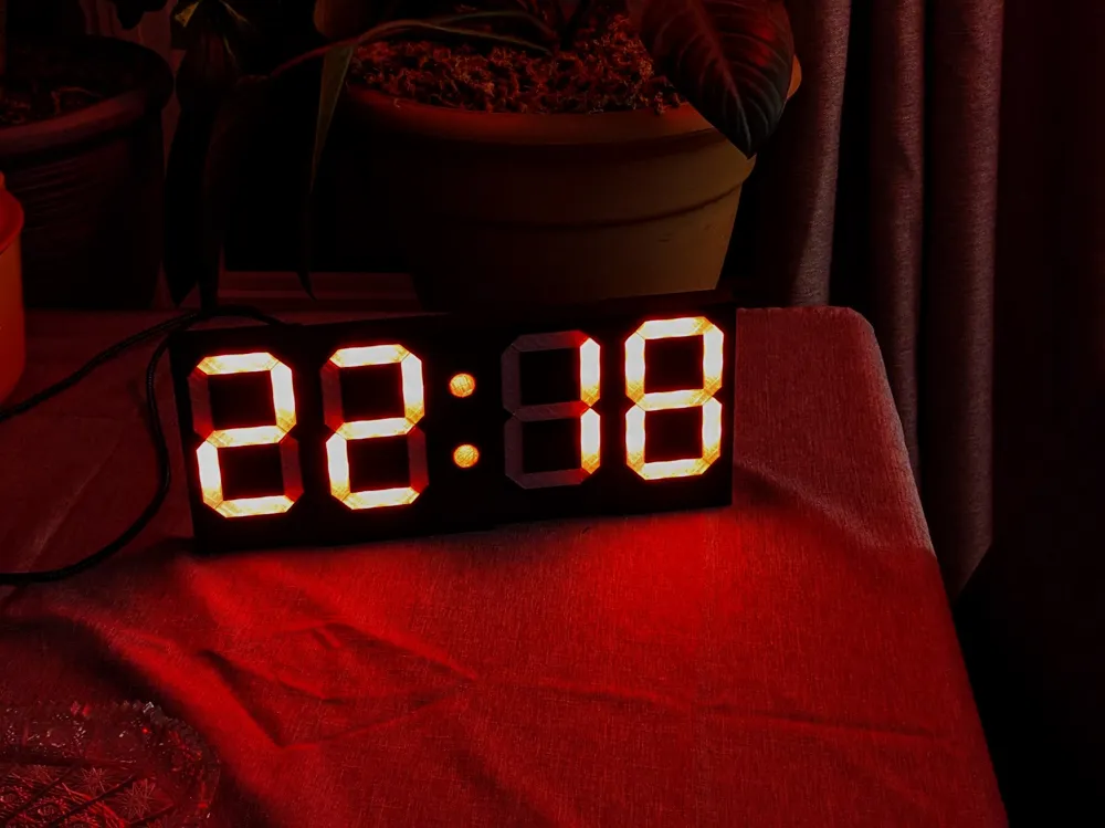 7-Segment LED Clock with WS2812B and ESP32 - Free 3D Print Model ...