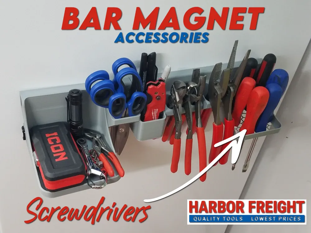Harbor Freight Bar Magnet - Screwdriver Rack by ShopTeacher MakerWorld ...