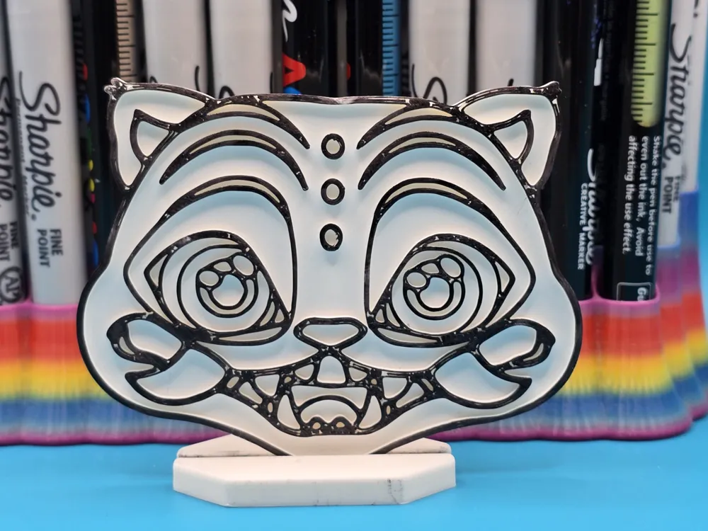 Derpy Tiger Cute Head Coloring Kpop Demon Hunters - Free 3D Print Model ...