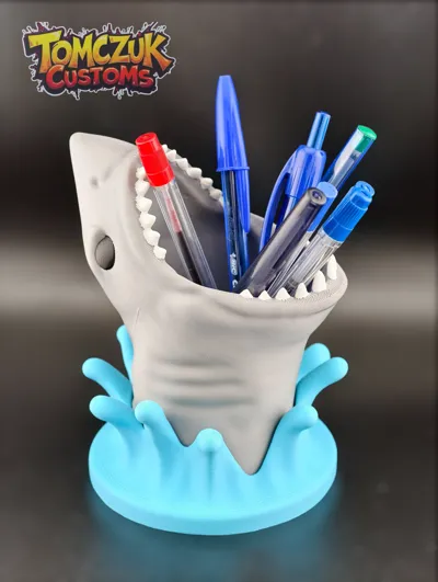 Shark Pen Holder by TomczukCustoms MakerWorld: Download Free 3D Models