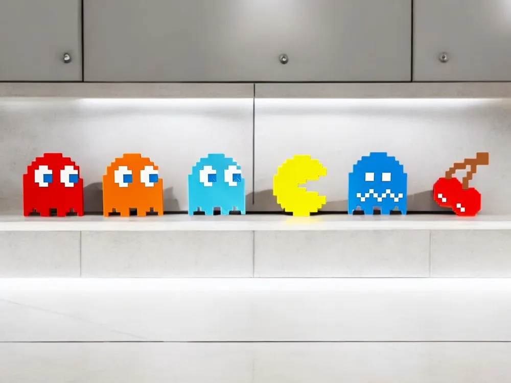 Retro Pac-Man Pixel Wall Art Set - Free 3D Print Model - MakerWorld