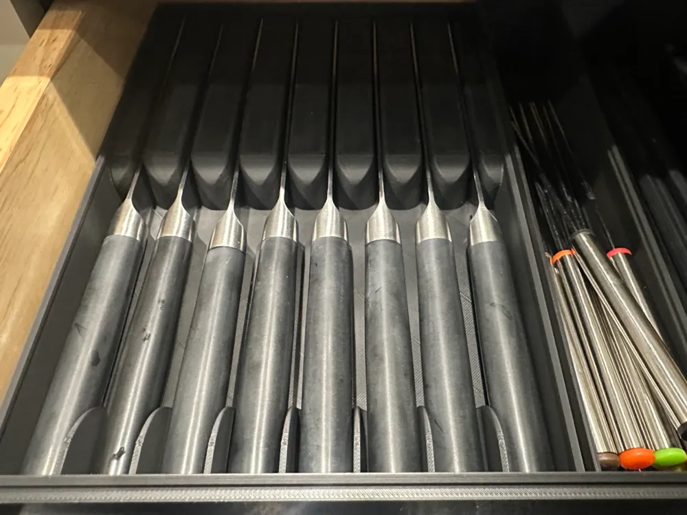 Gridfinity 4x6 Kitchen Drawer (8) Knife Block - Free 3D Print Model ...