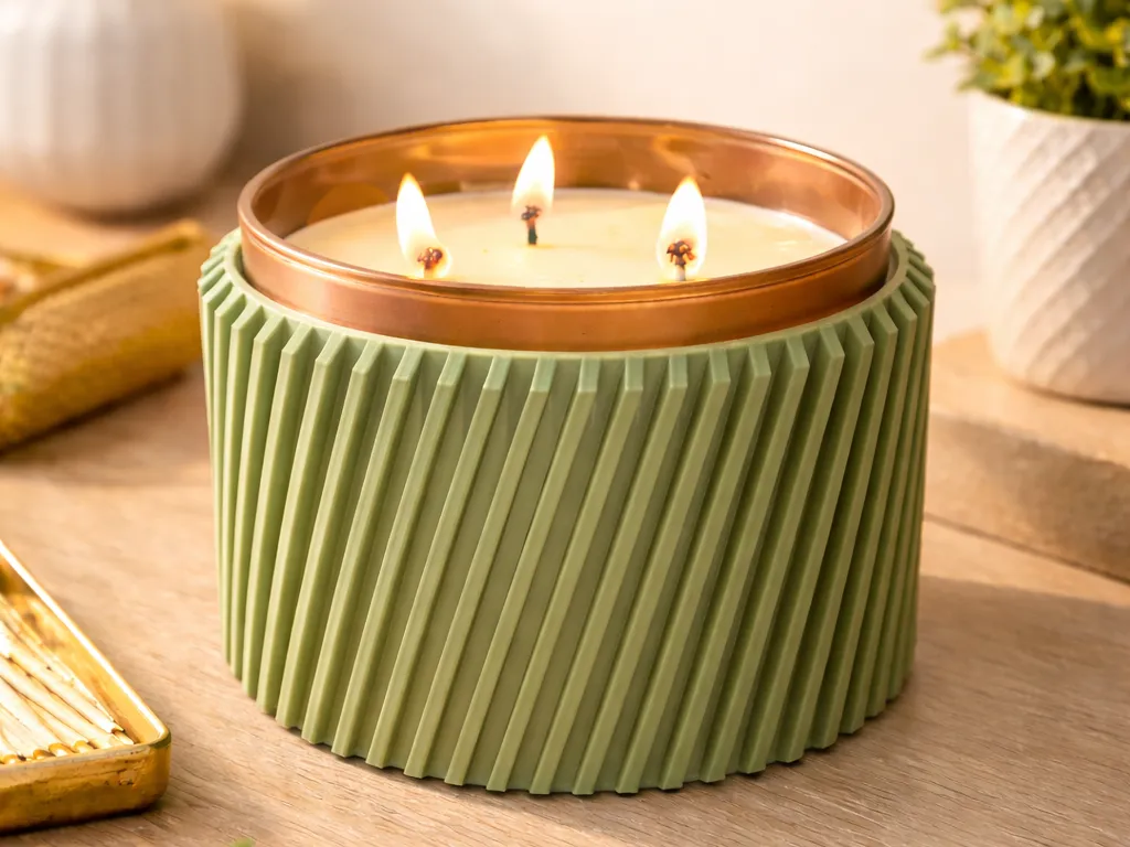 Modern Ribbed - Candle Jar - Free 3D Print Model - MakerWorld