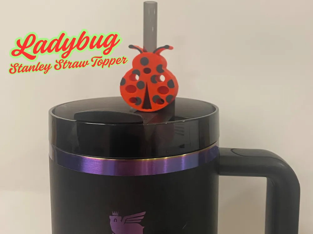 Ladybug Stanley Straw Topper - Free 3D Print Model - MakerWorld