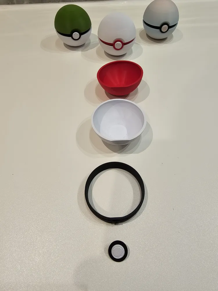 Pokeball – NO AMS Required | Easy Click-Together - Free 3D Print Model ...