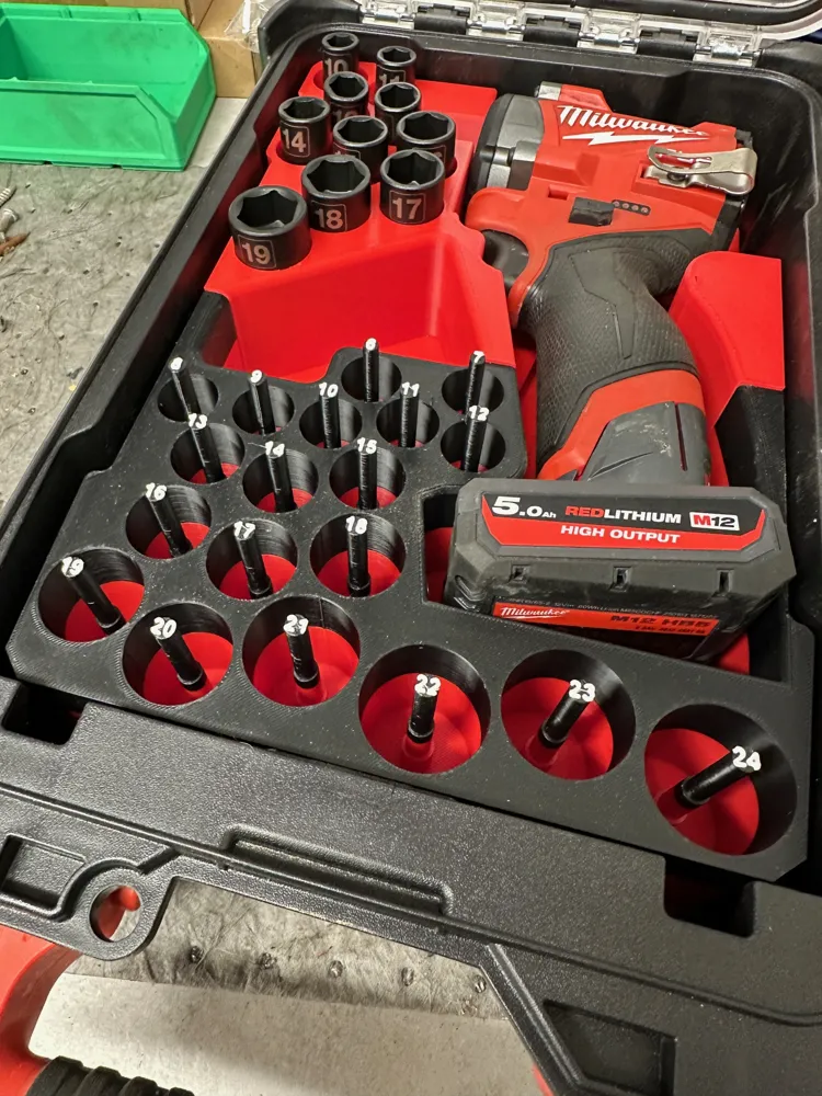 Milwaukee m12 3/8 & 1/2 stubby impact gen 3 - Free 3D Print Model ...