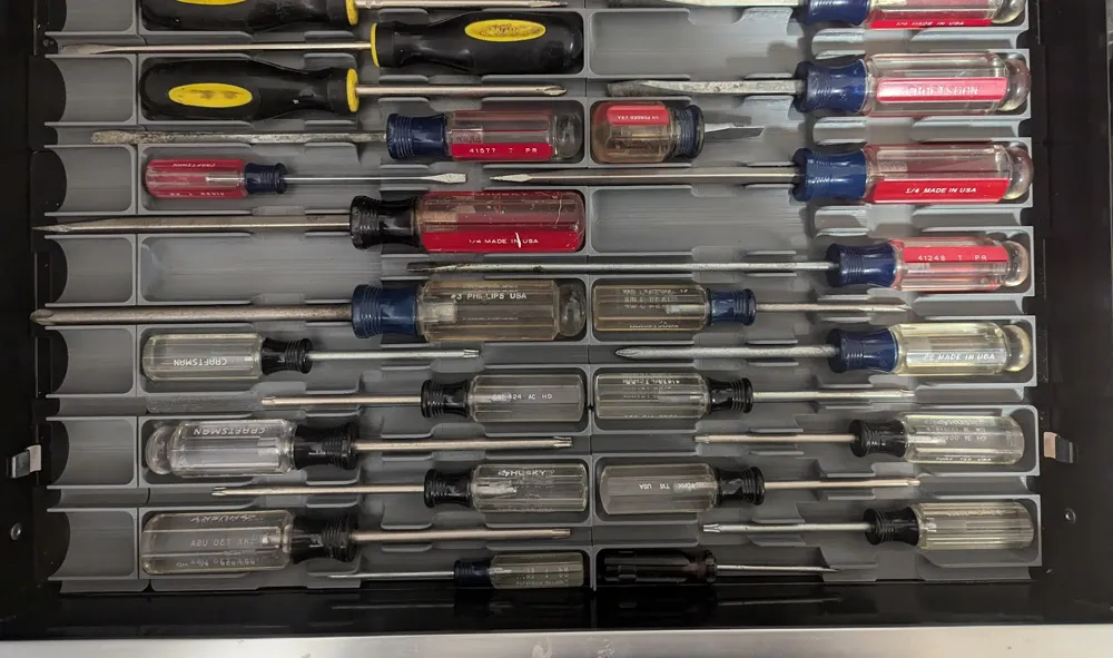 Gridfinity Screwdriver Organization Tray by shizeon MakerWorld: Download Free 3D Models