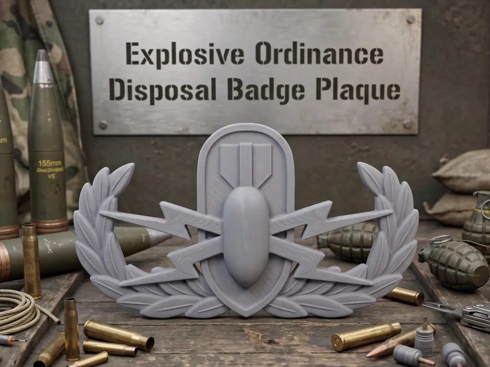 Explosive Ordnance Disposal (EOD) Badge Plaque - Free 3D Print Model ...