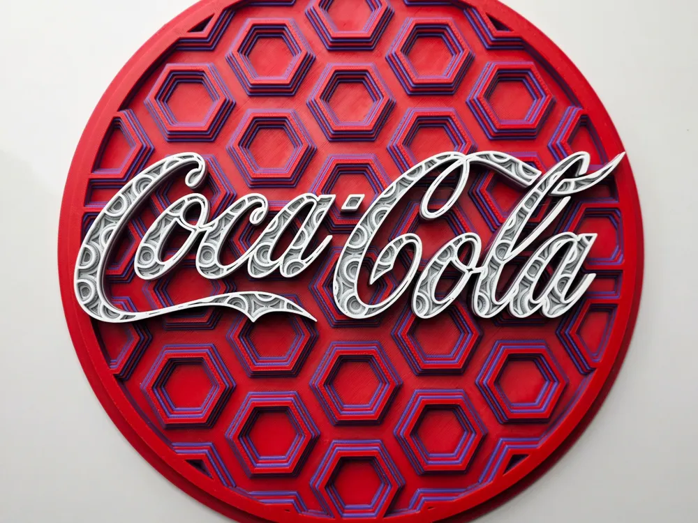 Coca-Cola Dimensional Mosaic - Free 3D Print Model - MakerWorld