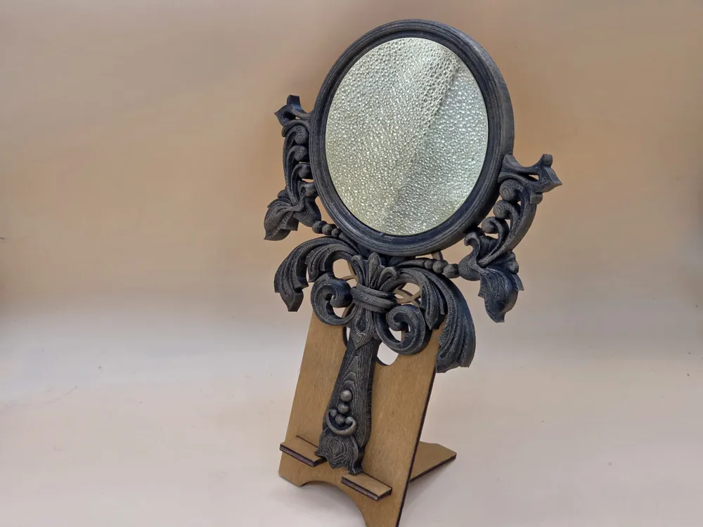 Ornamental Hand Mirror Frame for 10 cm Mirror - Free 3D Print Model ...