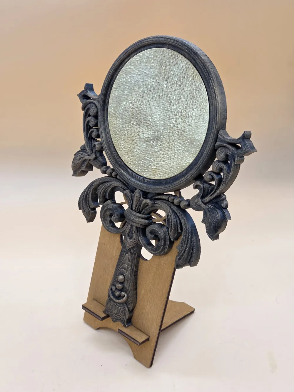 Ornamental Hand Mirror Frame for 10 cm Mirror - Free 3D Print Model ...