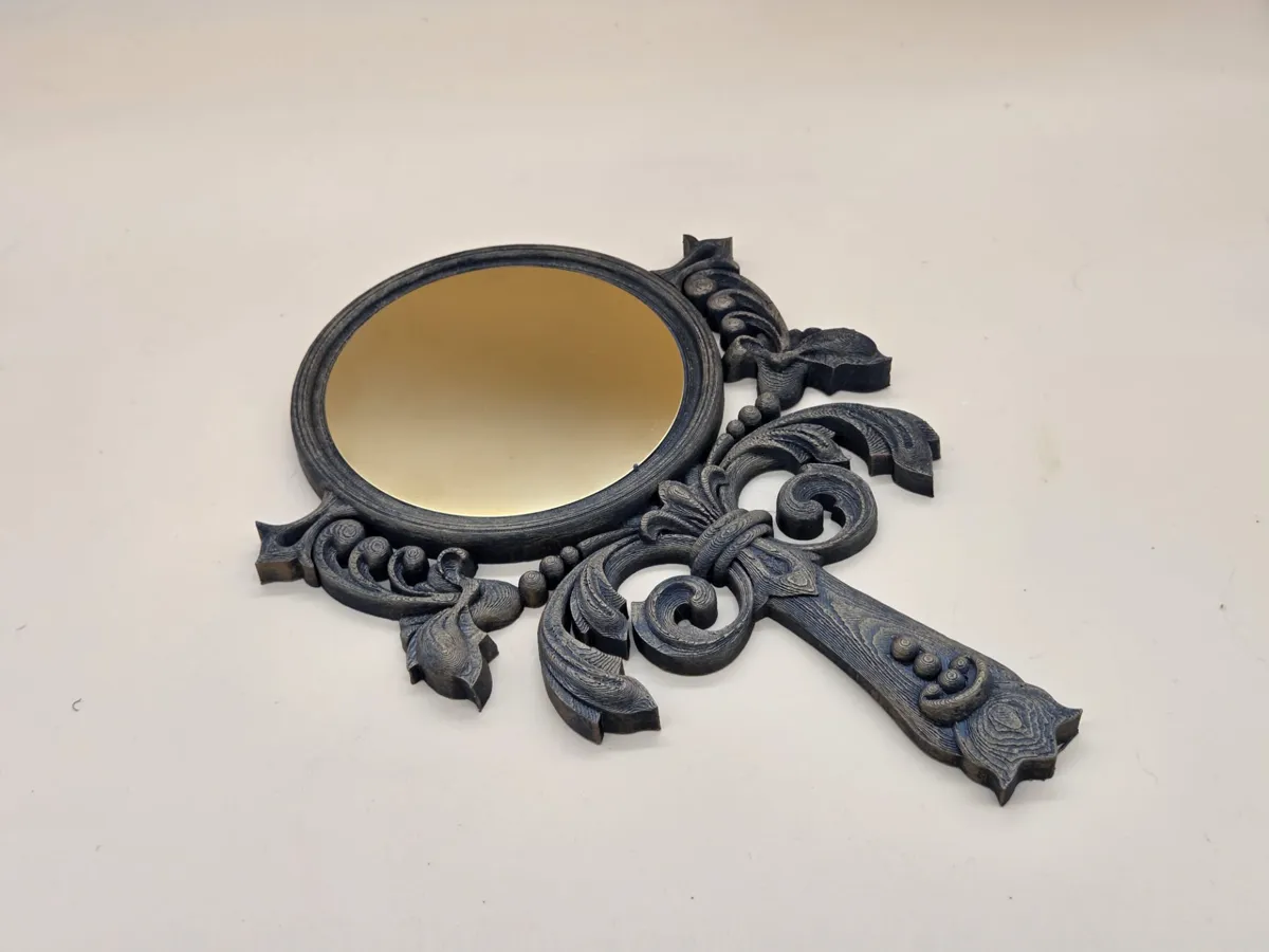Ornamental Hand Mirror Frame for 10 cm Mirror - Free 3D Print Model ...