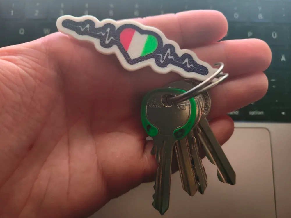 Keychain Italy Heart With Tricolor - Portachiave Italia con Cuore ...