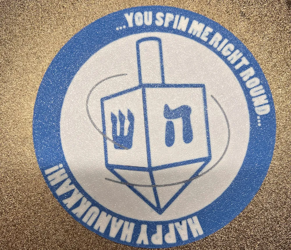 Hanukkah dreidel coaster - you spin me right round by StudBuffin ...