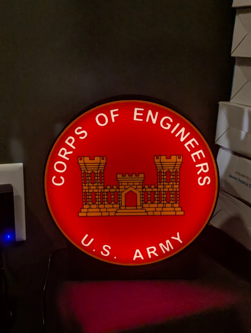 ARMY CORPS ENGINEERS CASTLE Logo Lightbox - Free 3D Print Model ...
