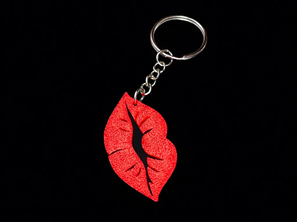 Stylized Lips Keychain – Easy Print - Free 3D Print Model - MakerWorld