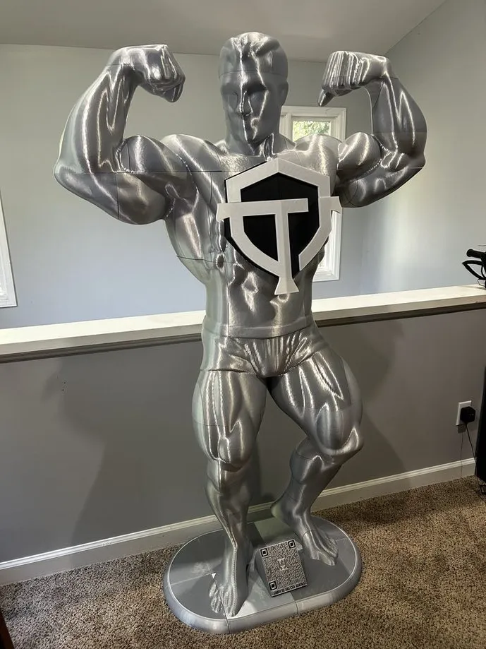 Life-Size Bodybuilder Statue, Multi-Part, Customze - Free 3D Print ...