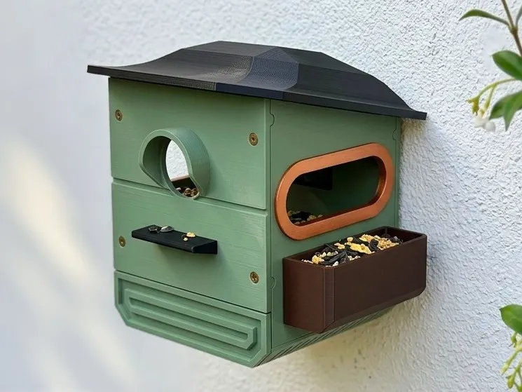 Modular Modern Bird House & Feeder – Wall Mount - Free 3D Print Model ...