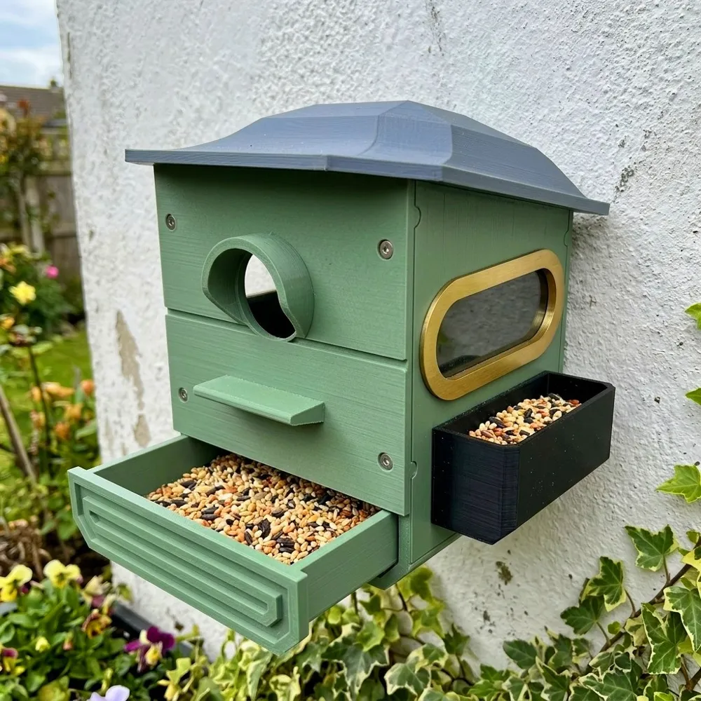 Modular Modern Bird House & Feeder – Wall Mount - Free 3D Print Model ...