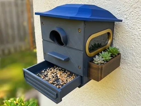 Modular Modern Bird House & Feeder – Wall Mount - Free 3D Print Model ...