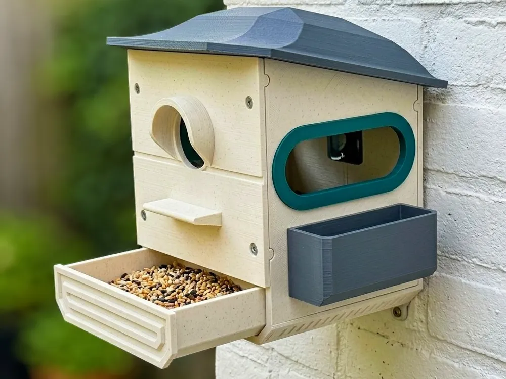 Modular Modern Bird House & Feeder – Wall Mount - Free 3D Print Model ...