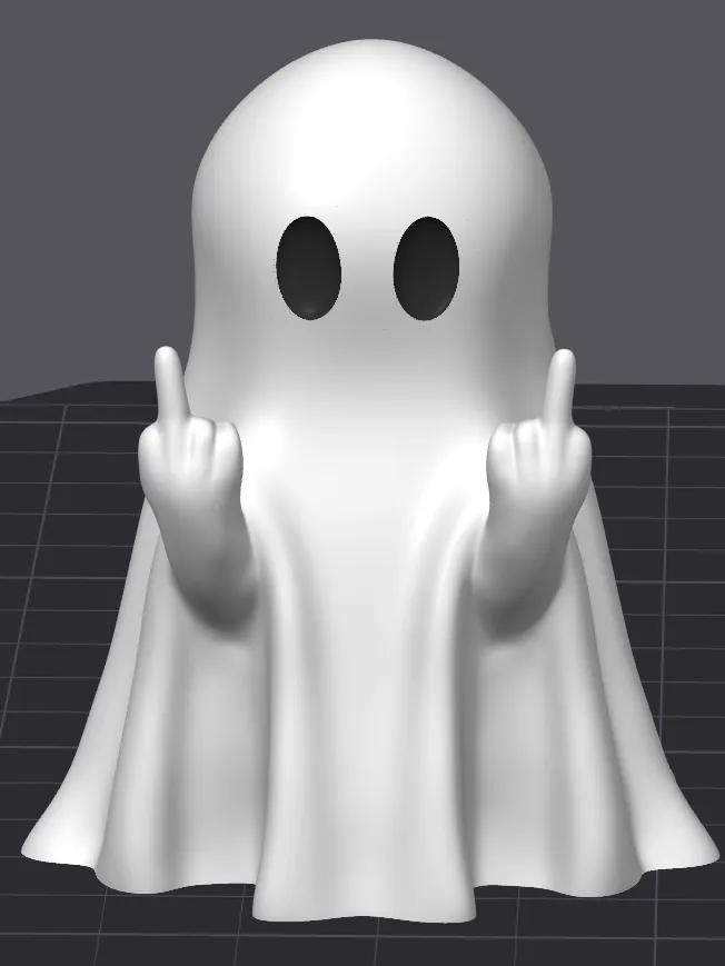 Halloween Middle Finger Ghost - Free 3D Print Model - MakerWorld