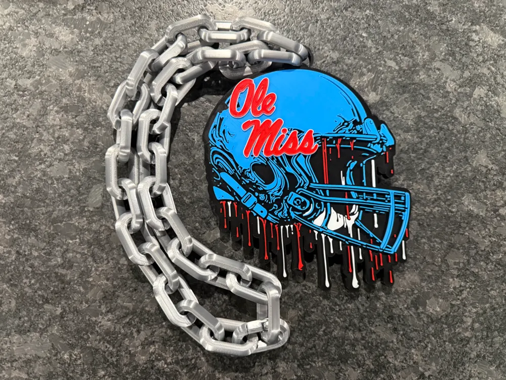 Ole Miss Rebels Helmet Drip Hype Chain - Free 3D Print Model - MakerWorld