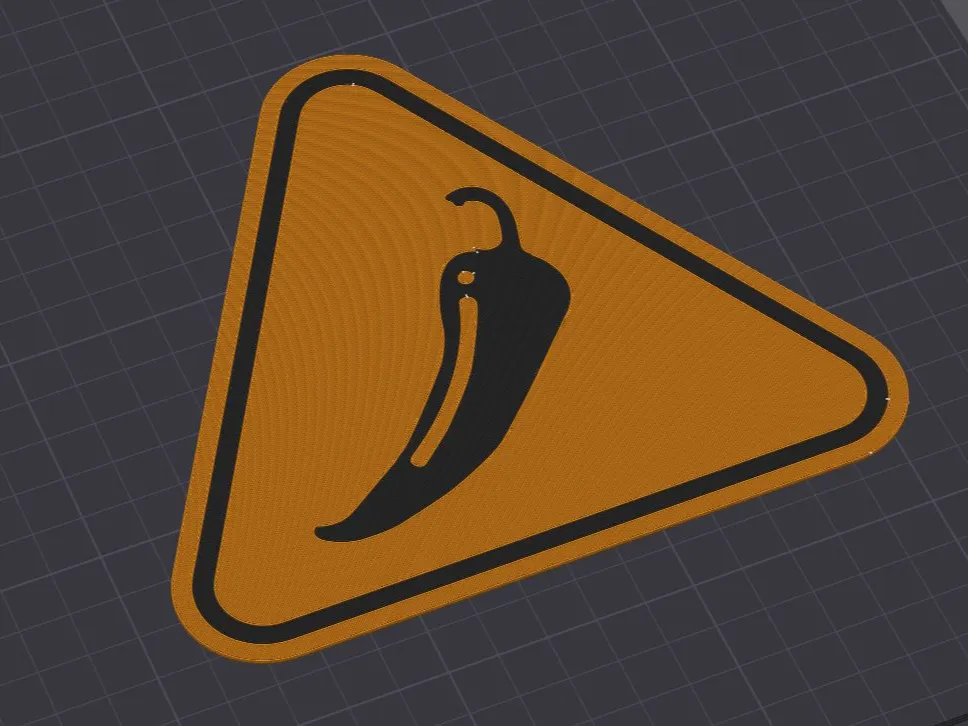 Warning Chilli sign - Free 3D Print Model - MakerWorld