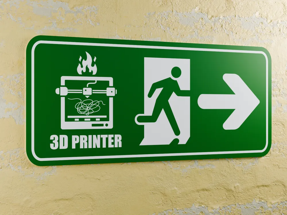 3D Printer Emergency Sign - Right Side Arrow Right - Free 3D Print ...
