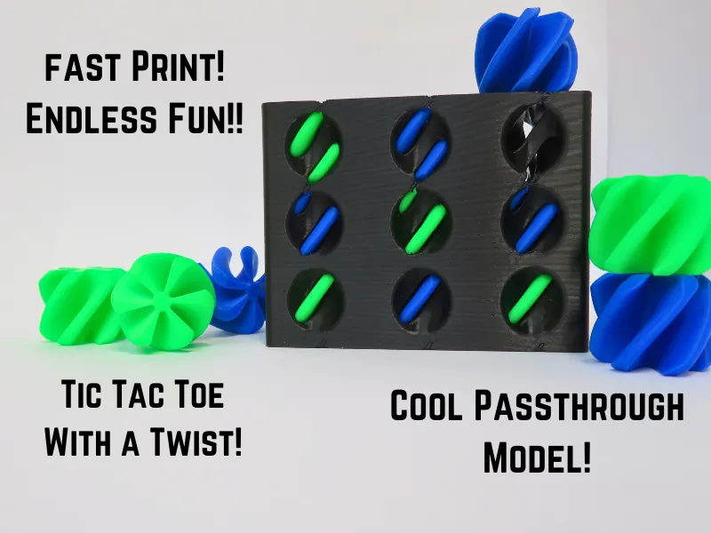 Passthrough Tic Tac Toe (With a TWIST) - Free 3D Print Model - MakerWorld