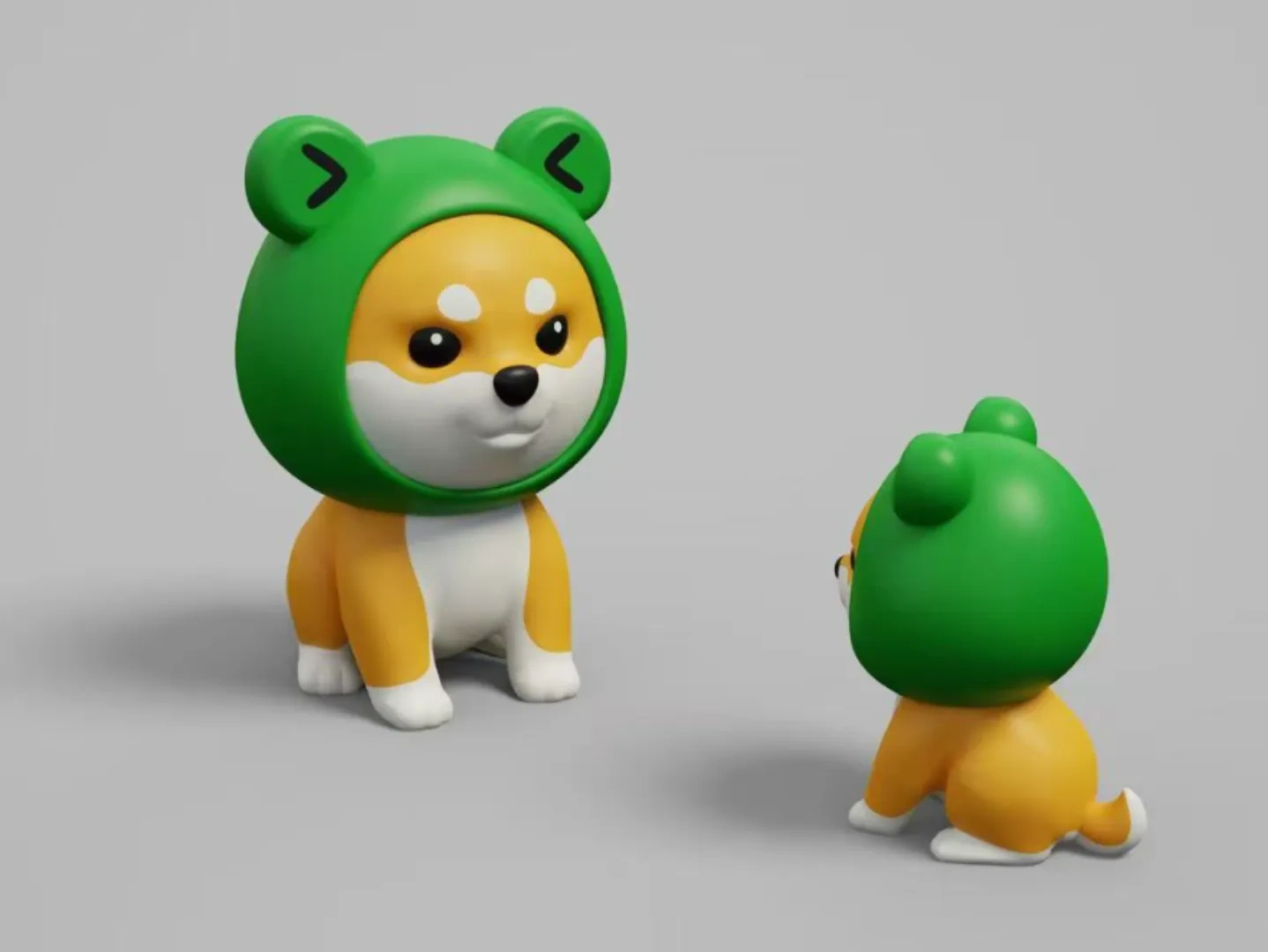 Shiba Inu wearing a frog hat, split printing, no AMS required by user ...