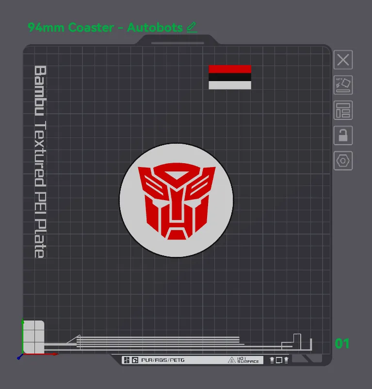 Autobot Log - 94mm Drinks Coaster by Love Prints - MakerWorld