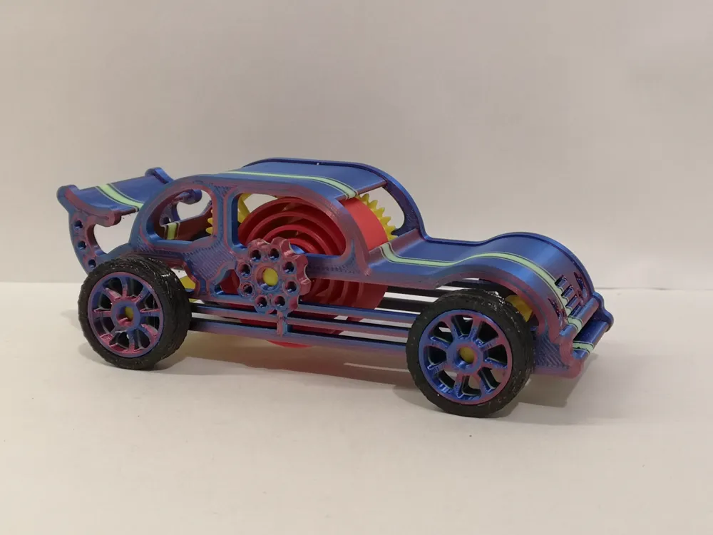 Racing Spring Car 100% 3D - Wind up mechanism by AD-Concept MakerWorld ...