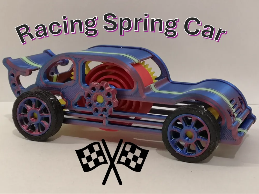Racing Spring Car 100% 3D - Wind up mechanism by AD-Concept MakerWorld ...