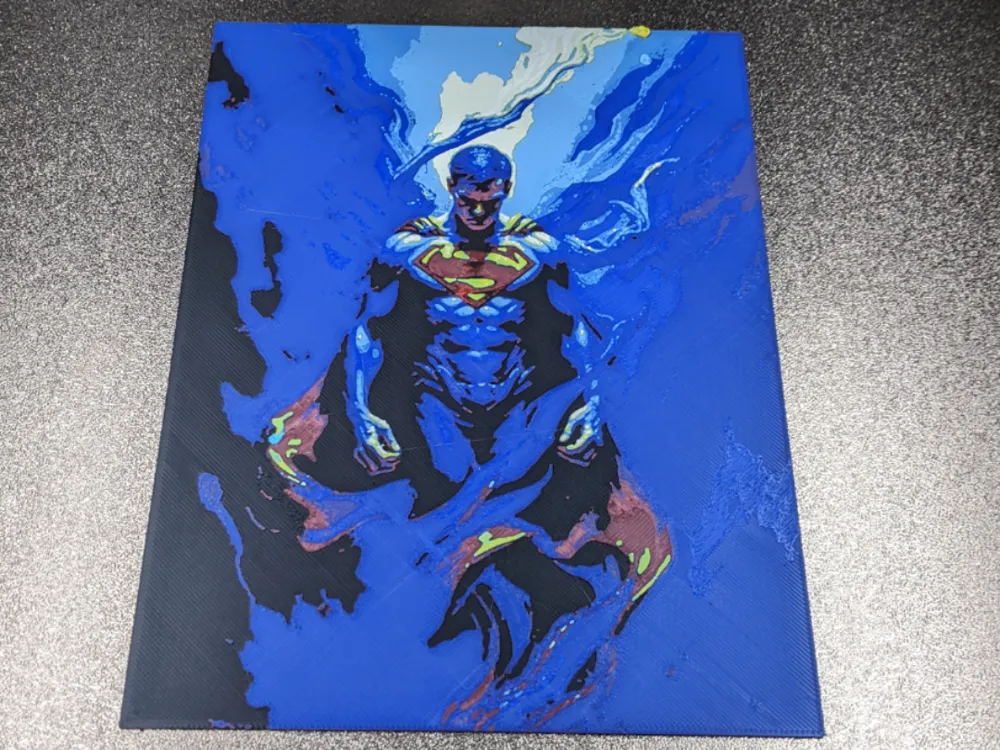 Superman #1 HueForge with frame by ogre56 MakerWorld: Download Free 3D ...