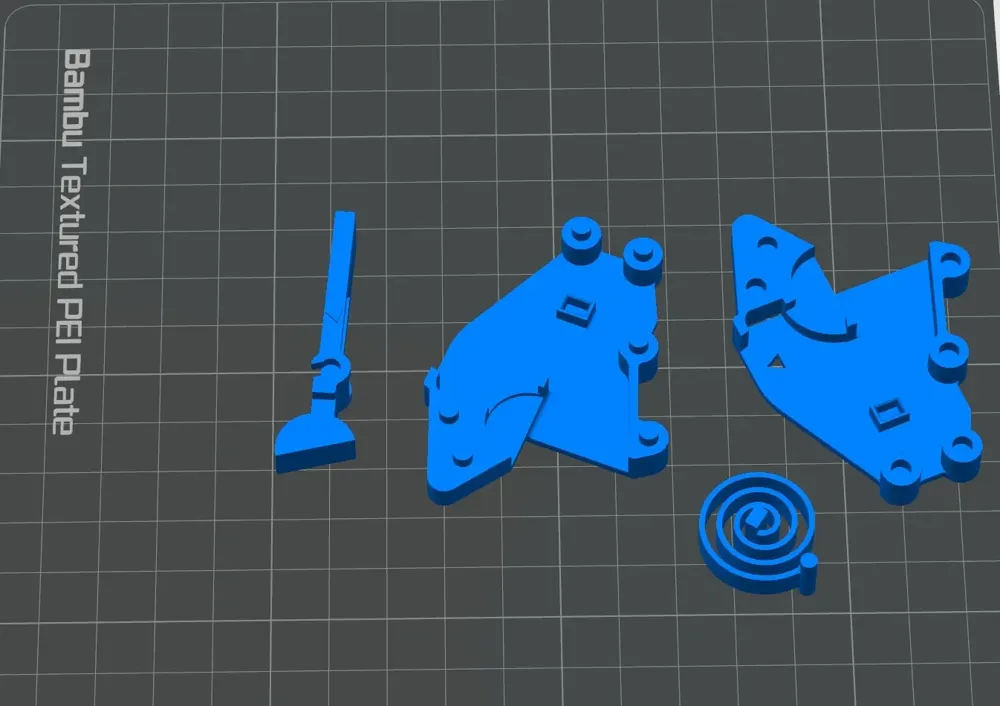 No screws or springs needed; a single-print demonstration model of the ...