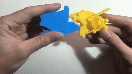No screws or springs needed; a single-print demonstration model of the ...