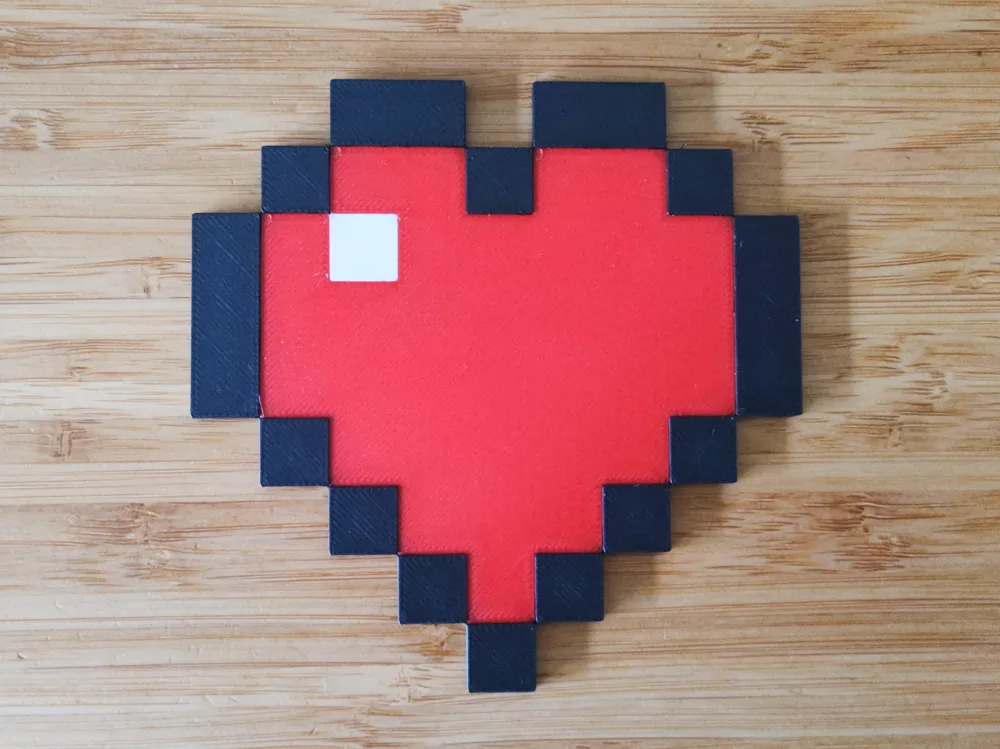 Pixel Heart Decoration - Valentine - Minecraft - Free 3D Print Model ...